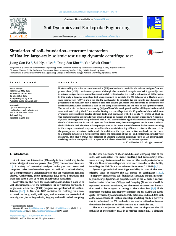 (PDF) Simulation of soil–foundation–structure interaction of Hualien ...