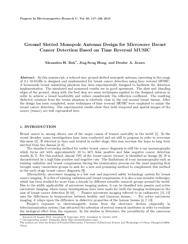 (PDF) Ground Slotted Monopole Antenna Design for Microwave Breast Cancer Detection Based on Time ...