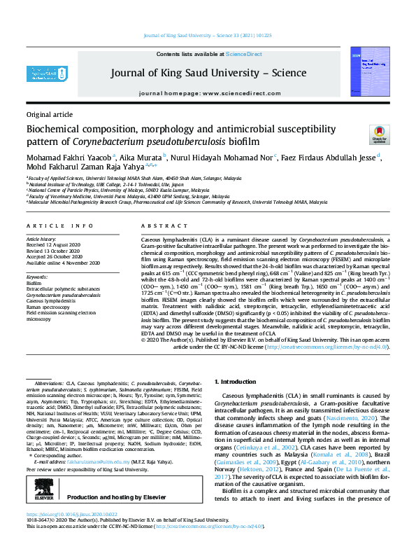 (PDF) Biochemical composition, morphology and antimicrobial ...