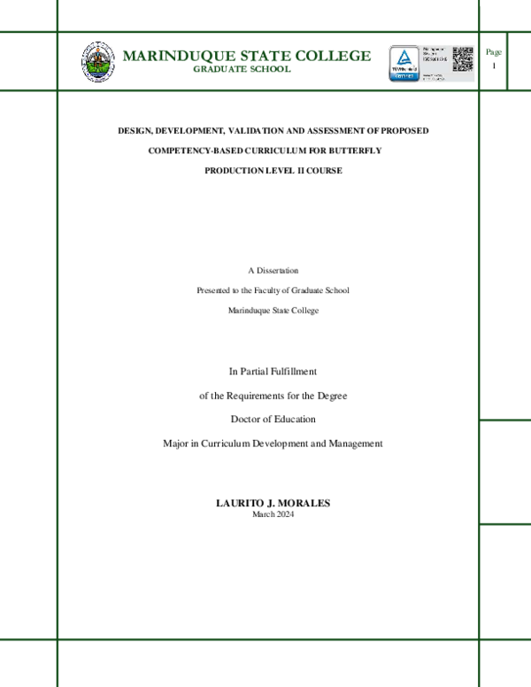 (PDF) DESIGN, DEVELOPMENT, VALIDATION AND ASSESSMENT OF PROPOSED COMPETENCY-BASED CURRICULUM FOR ...