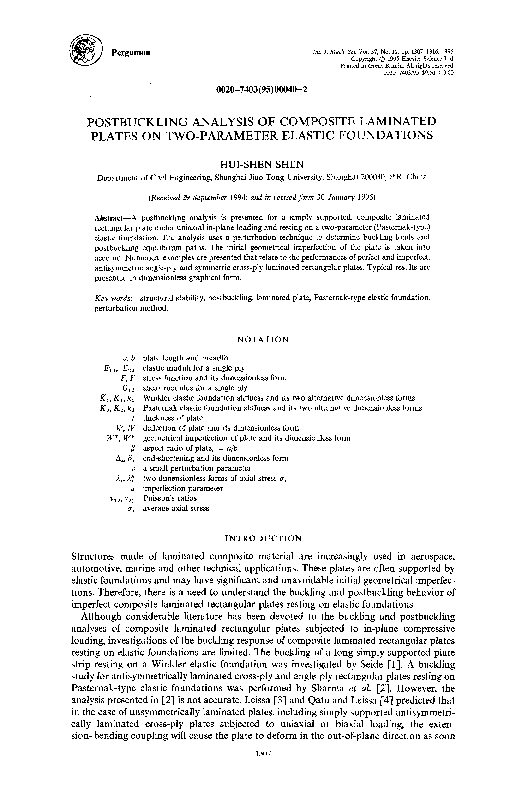 Postbuckling Analysis Of Composite Laminated Plates On Two Parameter Elastic Foundations