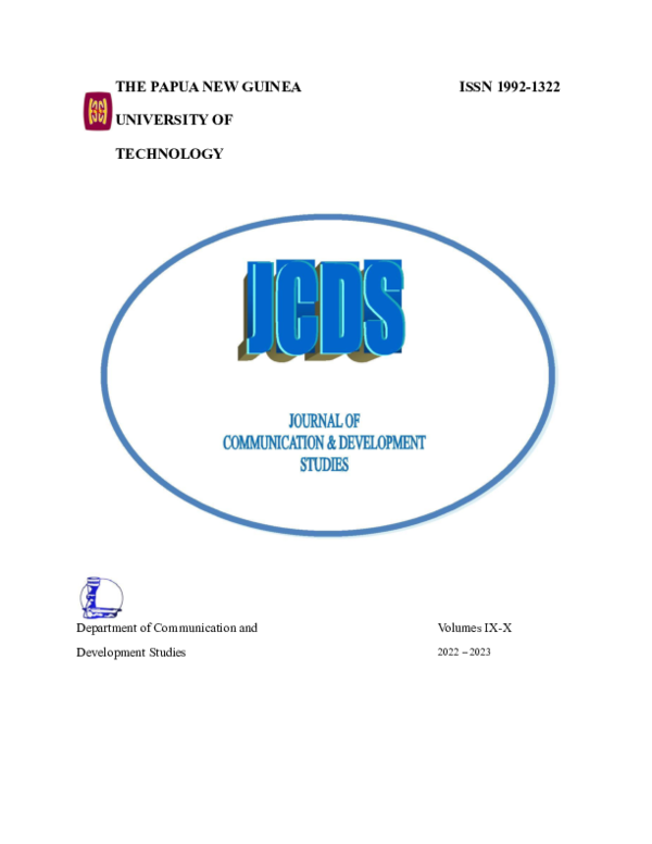 (PDF) JCDS: JOURNAL OF COMMUNICATION AND DEVELOPMENT STUDIES, Vols. IX ...