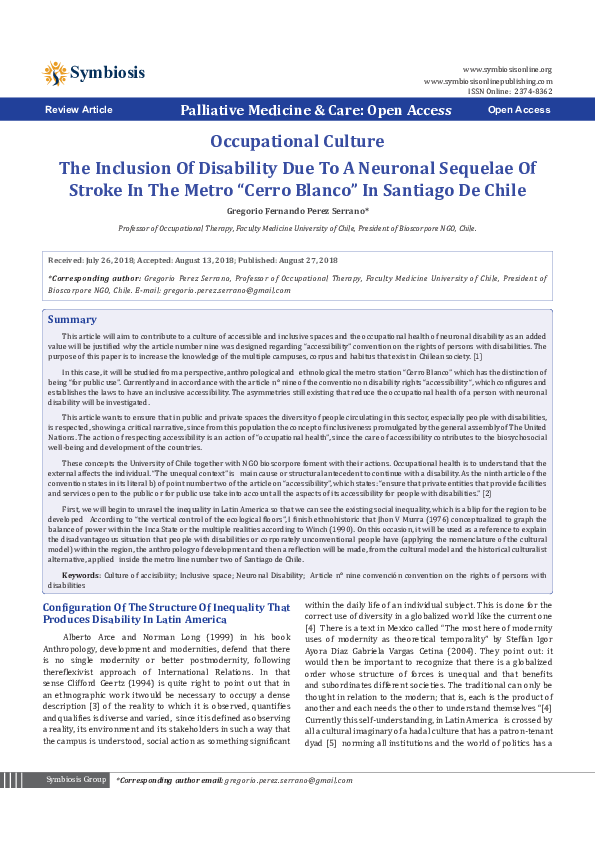 (PDF) Inclusion, Disability and Culture