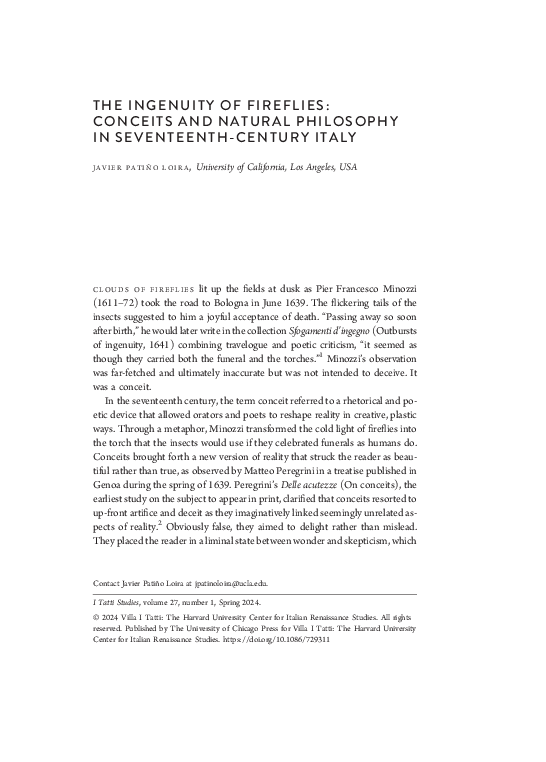 (PDF) The Ingenuity of Fireflies: Conceits and Natural Philosophy in ...