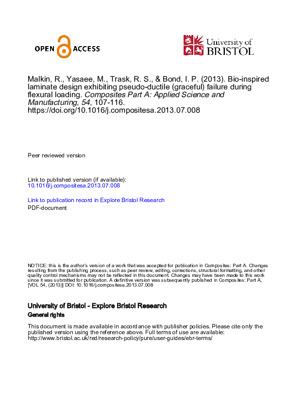 (PDF) Bio-inspired laminate design exhibiting pseudo-ductile (graceful ...