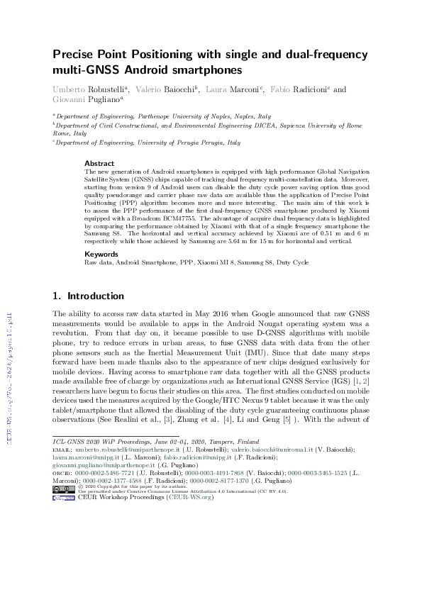 (PDF) Precise Point Positioning with Single and Dual-Frequency Multi-GNSS Android Smartphones