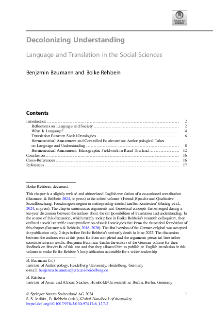 (PDF) Decolonizing Understanding: Language and Translation in the Social Sciences. (co-authored ...