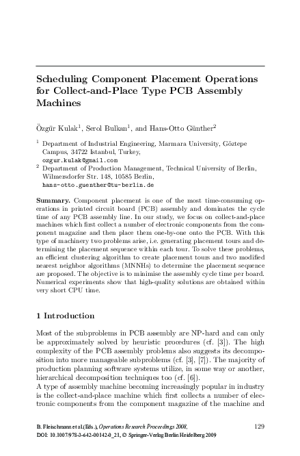 (PDF) Scheduling Component Placement Operations for Collect-and-Place ...