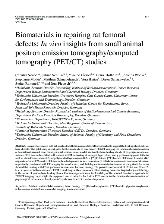 (PDF) Biomaterials in repairing rat femoral defects: In vivo insights ...