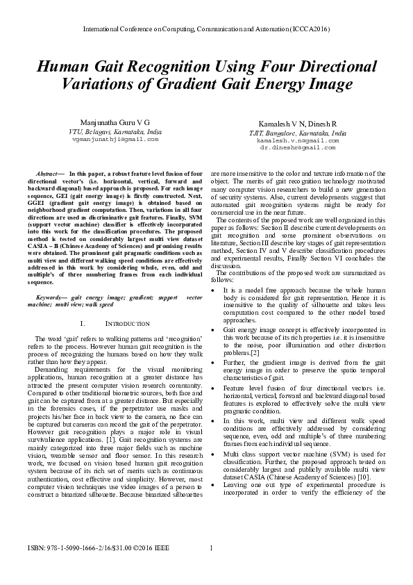 (PDF) Human Gait Recognition Using Four Directional Variations of Gradient Gait Energy Image