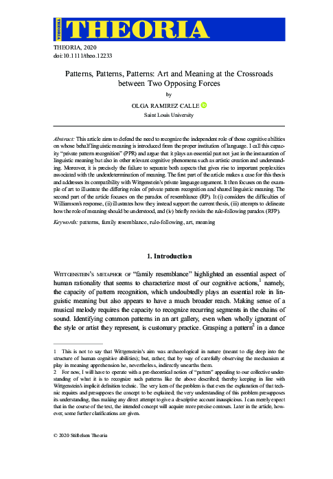 (PDF) Patterns, Patterns, Patterns: Art and Meaning at the Crossroads ...