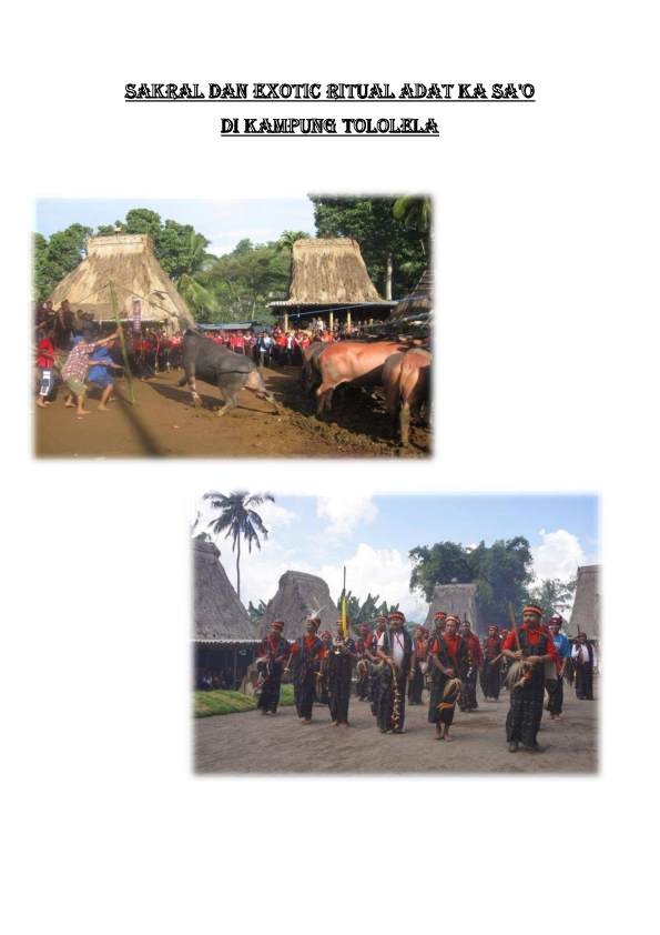(PDF) SAKRAL DAN EXOTIC RITUAL ADAT KA SA'O