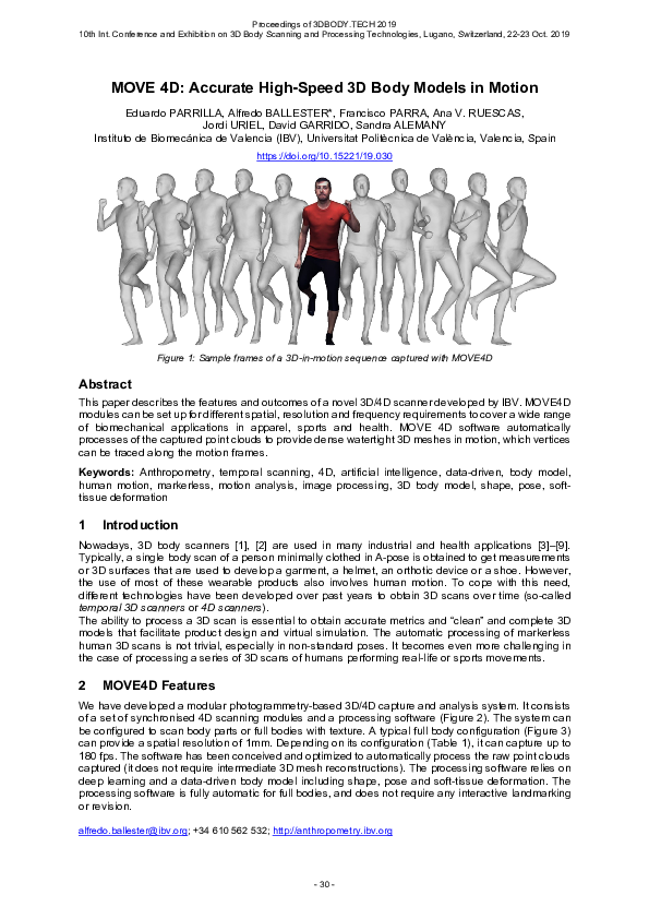 (PDF) MOVE 4D: Accurate High-Speed 3D Body Models in Motion