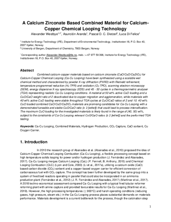 (PDF) A calcium zirconate based combined material for calcium-copper ...