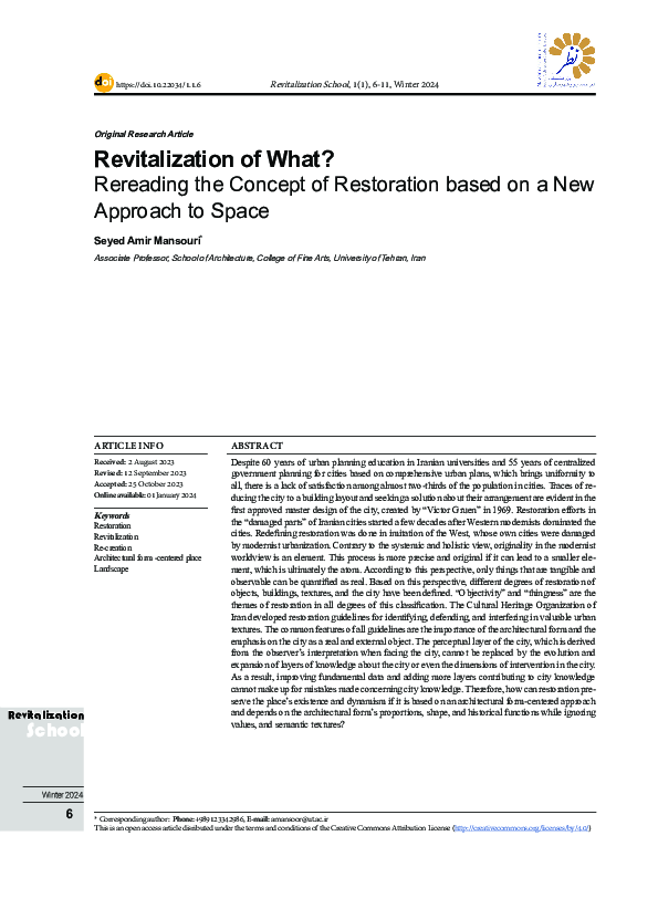 (PDF) Revitalization of What? Rereading the Concept of Restoration ...