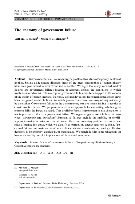 (PDF) The anatomy of government failure