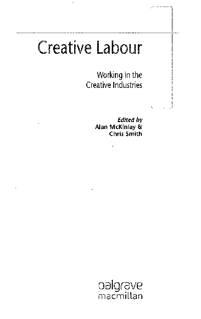 (PDF) Creative labour: working in the creative industries
