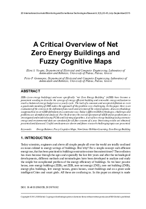 (PDF) A Critical Overview of Net Zero Energy Buildings and Fuzzy Cognitive Maps