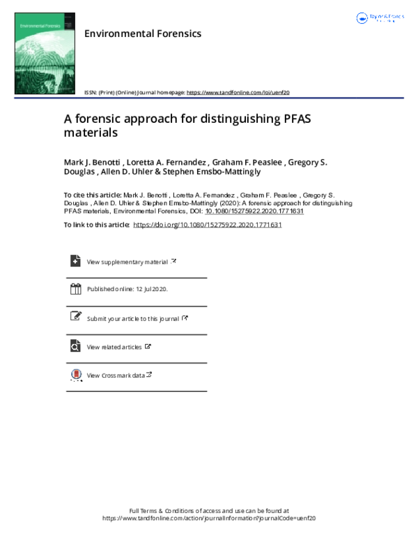 (PDF) A forensic approach for distinguishing PFAS materials