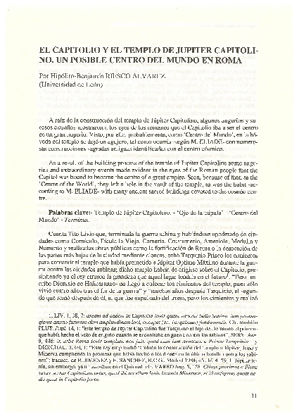 (PDF) El Capitolio y el templo de Júpiter Capitolino: un posible centro ...