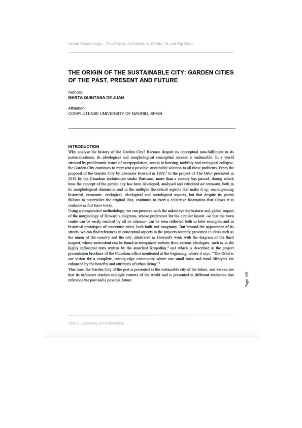 (PDF) The Origin of the Sustainable City: Garden Cities of the Past ...