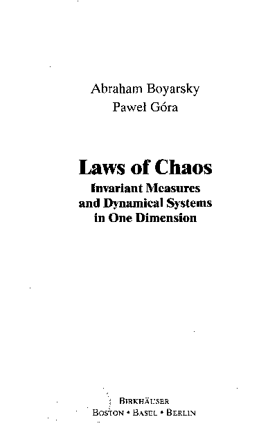 (PDF) Laws of Chaos, Invariant measures and dynamical systems in one ...