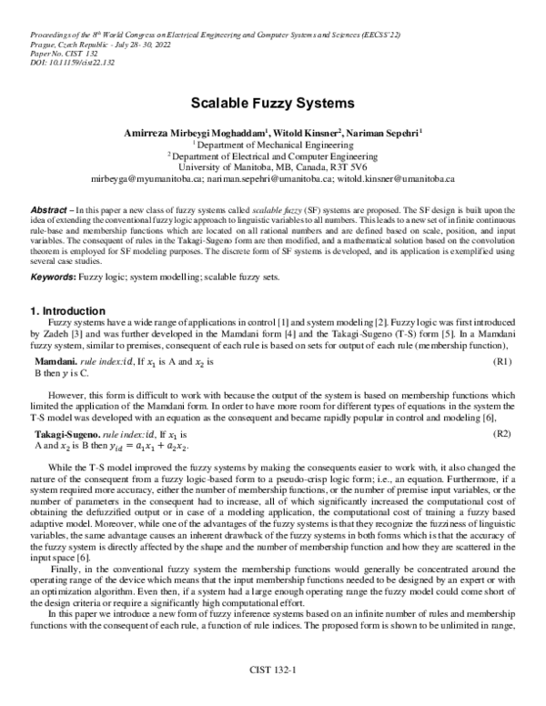 (PDF) Scalable Fuzzy Systems