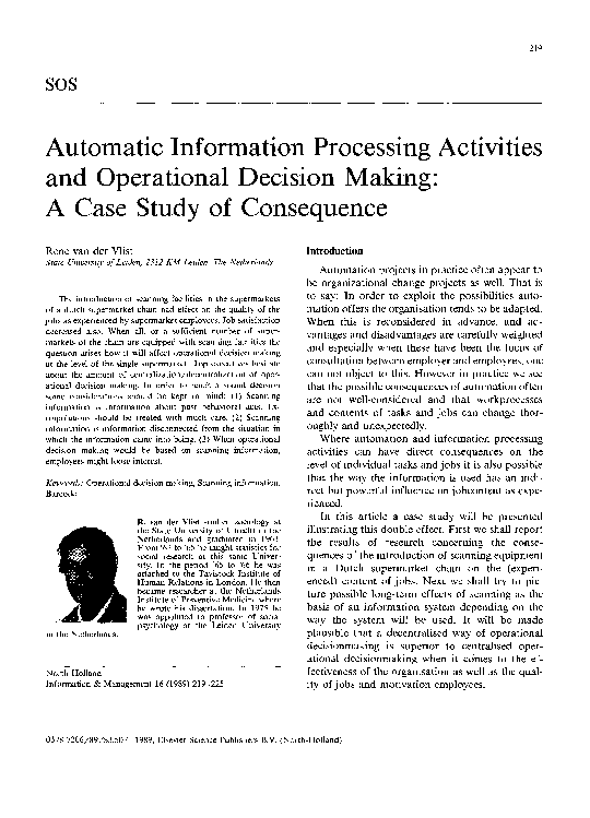 (PDF) Automatic information processing activities and operational ...