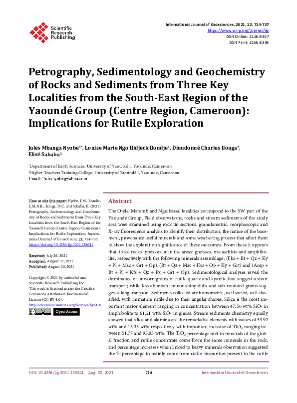 (PDF) Petrography, Sedimentology and Geochemistry of Rocks and ...