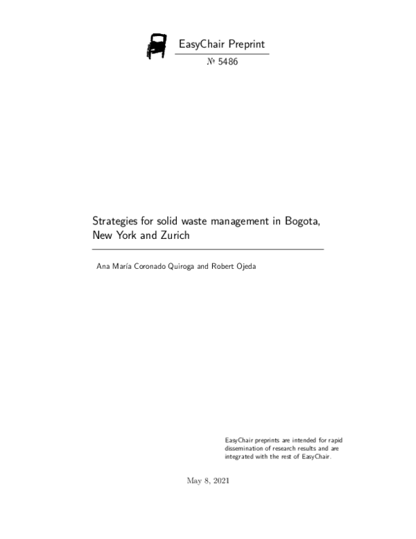 (PDF) Strategies for solid waste management in Bogota, New York and ...