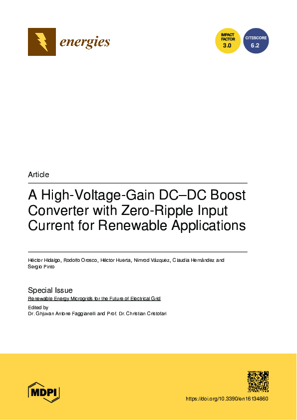 Pdf A High Voltage Gain Dc Dc Boost Converter With Zero Ripple Input Current For Renewable