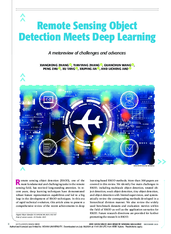 Pdf Remote Sensing Object Detection Meets Deep Learning