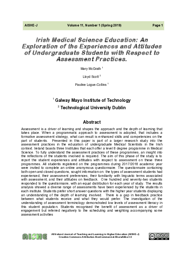 (PDF) Irish Medical Science Education: An Exploration of the ...