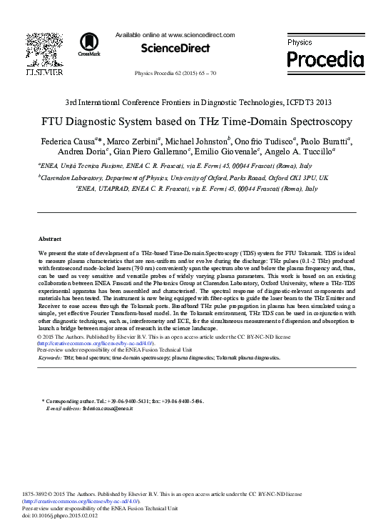 (PDF) FTU Diagnostic System Based on THz Time-domain Spectroscopy