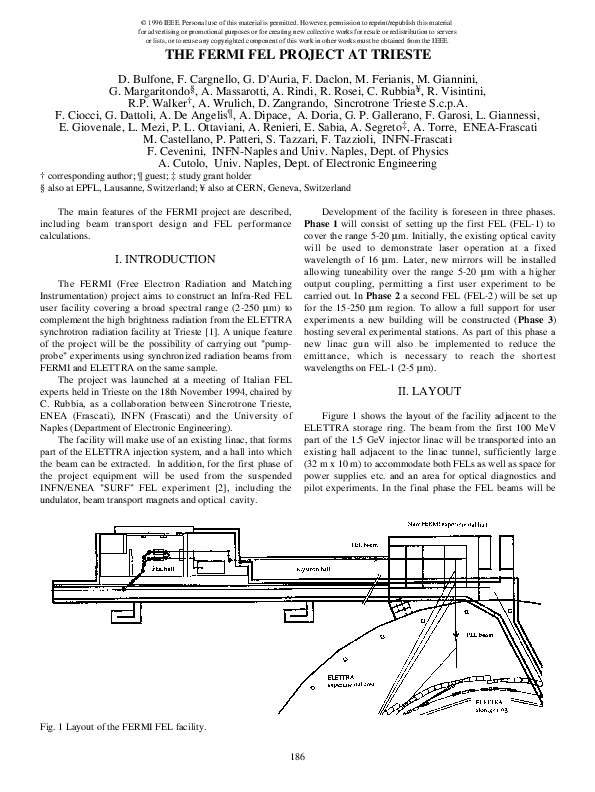 (PDF) The FERMI FEL project at Trieste