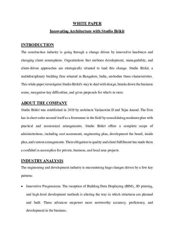 (PDF) Innovating Architecture with Studio Brikit