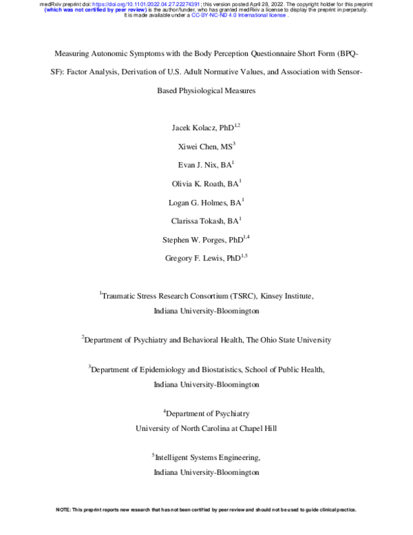 (PDF) Measuring Autonomic Symptoms with the Body Perception ...