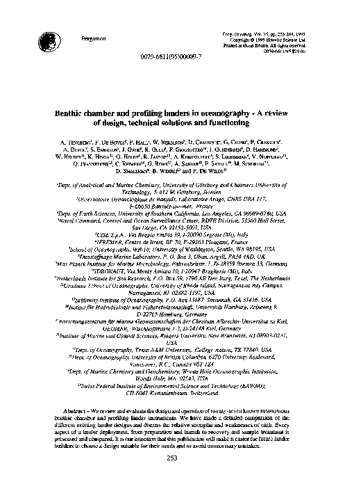 (PDF) Benthic chamber and profiling landers in oceanography — A review ...