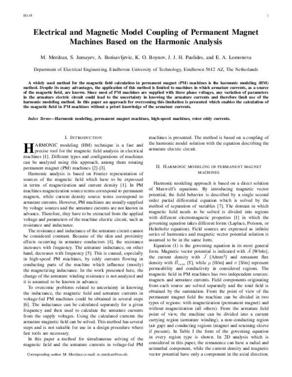 (PDF) Electrical and Magnetic Model Coupling of Permanent Magnet ...