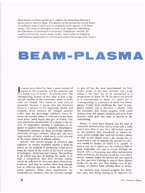 (PDF) Beam-plasma interactions