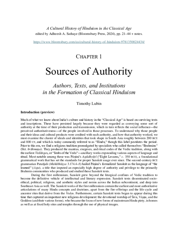 (PDF) Sources of Authority: Authors, Texts, and Institutions in the ...