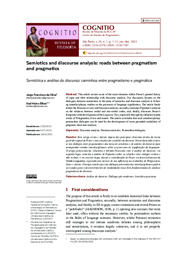 (PDF) Semiotics and discourse analysis