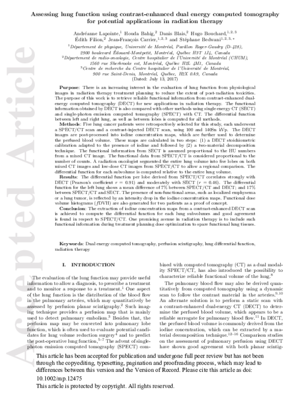 (PDF) Assessing lung function using contrast-enhanced dual-energy ...