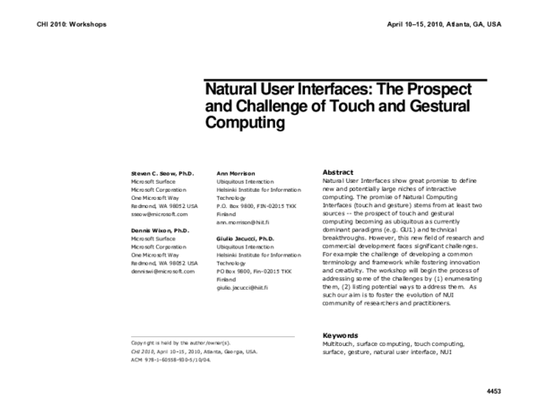 (PDF) Natural user interfaces