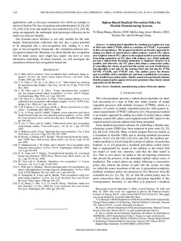 (PDF) Siphon-Based Deadlock Prevention Policy for Flexible Manufacturing Systems