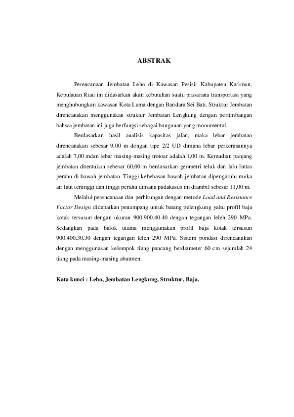 (PDF) Perencanaan Jembatan Leho Kawasan Pesisirkabupaten Karimun ...