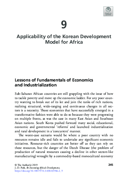 (PDF) Applicability of the Korean Development Model for Africa