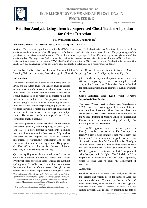 Pdf Emotion Analysis Using Iterative Supervised Classification Algorithm For Crime Detection 8430