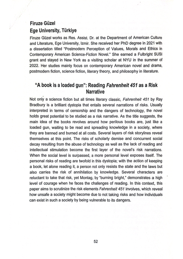 (PDF) “A book is a loaded gun”: Reading Fahrenheit 451 as a Risk ...