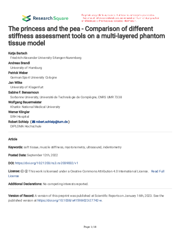 (PDF) The princess and the pea - Comparison of different stiffness assessment tools on a multi ...